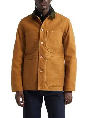 DRAKE'S Check Lined Chore Jacket - Light Brown