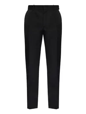 Alexander McQueen Wool Pleat-front Trousers - Black