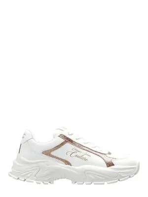 Versace Logo Printed Sports Shoes - White