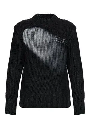 MAISON MARGIELA Printed Turtleneck Sweater - Black
