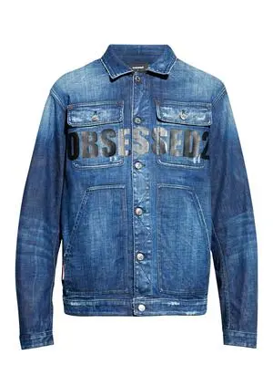 Dsquared2 Denim Trucker Jacket With Logo - Blue