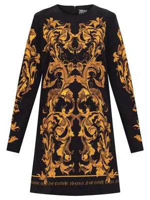 Versace Barocco Print Mini Dress - Black