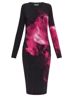 Versace Long-sleeve Midi Dress - Black