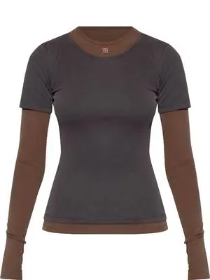 MISBHV Double-layered Ribbed Top - Grey