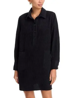 LA FEE MARABOUTEE Velvet Shirt Dress - Noir