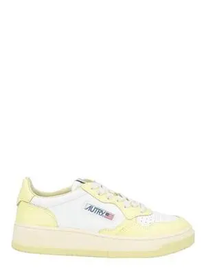 AUTRY Pastel Leather Low-top Sneakers - Yellow