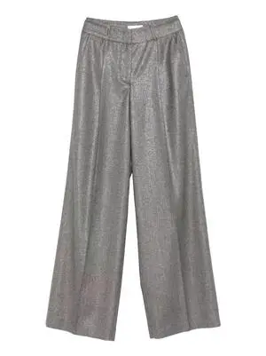 Peserico Metallic Wide-leg Pants - Silver