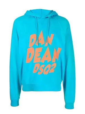 Dsquared2 Logo Drawstring Hoodie - Blue