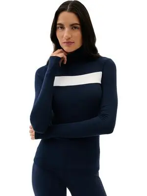 Splits59 Lennon Ribbed Turtleneck - Indigo/white
