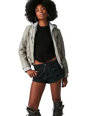 ONETEASPOON Bandits Low-waist Denim Shorts - Fox Black