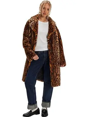 STAND STUDIO Camille Cocoon Coat - Leopard Print
