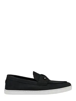 CHRISTIAN LOUBOUTIN Chambeliboat Leather Loafers - Black/lin Black