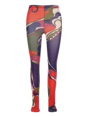 Emilio Pucci Printed Stretch Jersey Tights - Purple