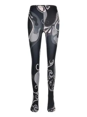Emilio Pucci Printed Jersey Tights - Black