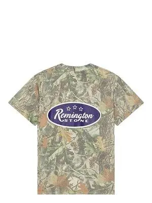REMINGTON STONE Star Tee In Green - Woodland Camo