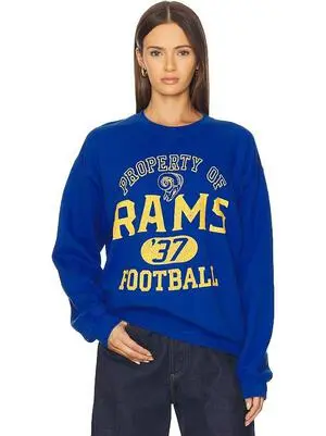 Junk Food Rams Property Crew Fleece Sweatshirt - Royal Blue