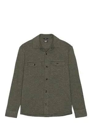 Faherty Brand Inlet Knit Cpo Shirt In Olive - Olive Leaf Melange