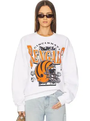 Junk Food Bengals Conversion Crew Fleece Sweatshirt - White