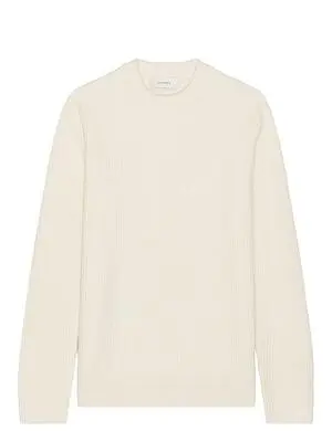 LES DEUX Eddie Wool Rib Crew Neck Knit Sweater