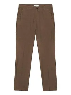 LES DEUX Como Reg Houndstooth Suit Pants - Teak