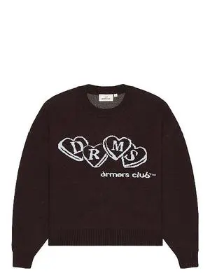 DRMERS CLUB Heart Knit Sweater - Dark Brown
