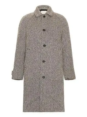 LES DEUX Michael Twill Wool Coat - Salt Pepper