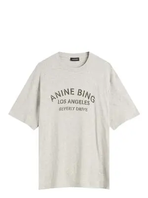 ANINE BING Cohen Los Angeles Stencil T-shirt - Grey Melange
