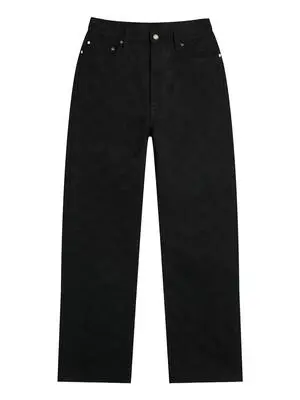 Casablanca Denim Straight Leg Monogram Jeans - Black