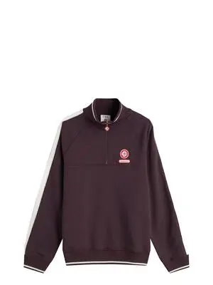 Casablanca Organic Loopback 1/4 Zip Laurel Sweatshirt - Aubergine