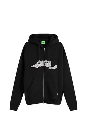 POSTAL Trip Applique Zip Hoodie - Black