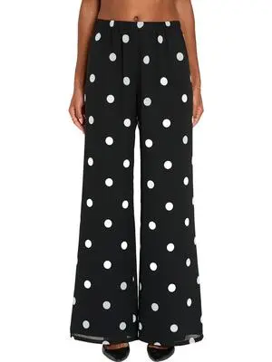 Amanda Uprichard Mariko Polka Dot Pants - Black Ivory