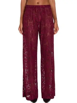 Amanda Uprichard Mariko Lace Pants - Wine