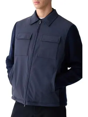 COLMAR Parklife Mixed Media Insulated Shirt Jacket - Navy Blue