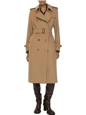 Burberry Long Cashmere Kensington Trench Coat - Camel Beige