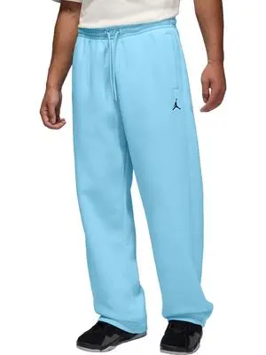 JORDAN Brooklyn Fleece Oversized Open-hem Pants - Blue