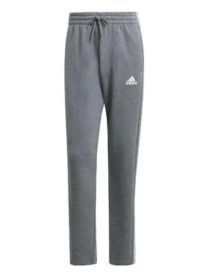 Adidas Essentials 3stripes Open Hem Fleece Pants - Dark Grey Heather