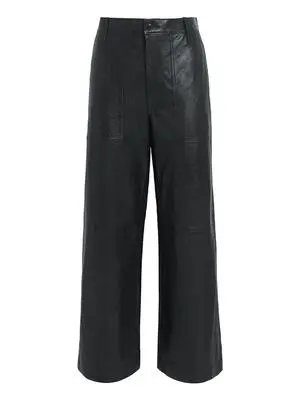 Polo Ralph Lauren Lambskin Wide-leg Trousers - Black