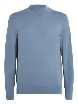 Sandro Wool High-neck Sweater - Blue