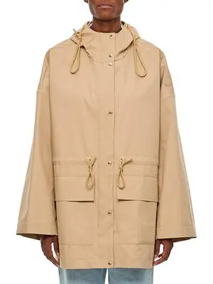 Moncler Cotton Parka With Hood - Beige