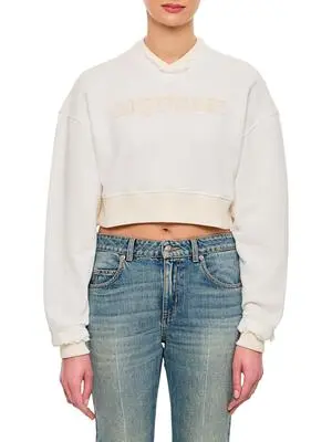Alexander McQueen Cropped Logo Sweatshirt - White