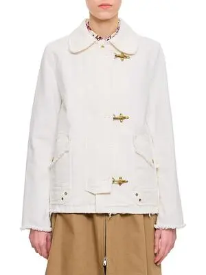 FAY Jacket With Hook And Button Closure - White