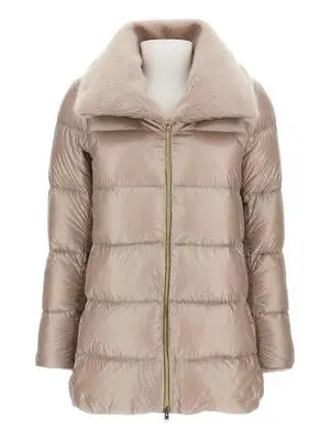 Herno Quilted Long Coat - Beige
