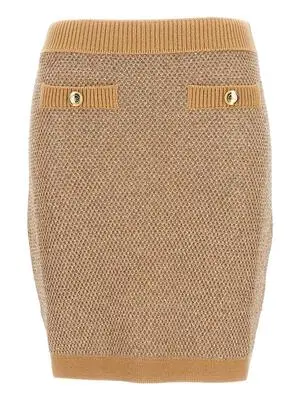 Elisabetta Franchi Knit Skirt - Beige