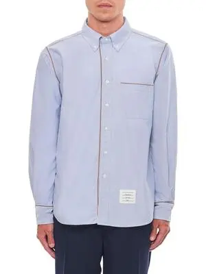 Thom Browne Light Blue Oxford Cotton Shirt - Sky Blue