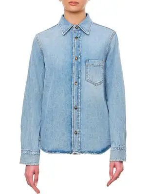 HAIKURE Denim Button-down Shirt - Sky Blue
