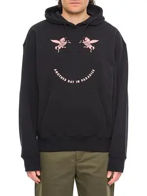 Givenchy Hooded Sweatshirt With Unicorn Embroidery - Black
