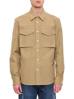 Alexander McQueen Military Cotton Shirt With Pockets - Beige