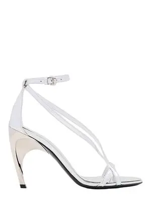 Alexander McQueen Sandal With Metal Heel - Silver