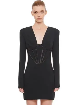 Versace Mini Fitted Corset Dress - Black
