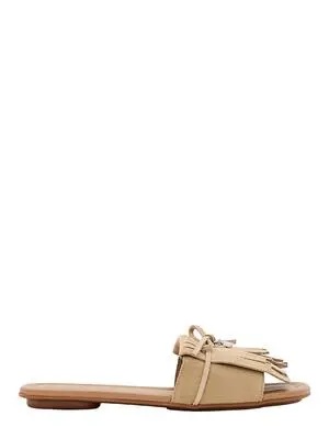 Hogan Fringe Sandals - Beige